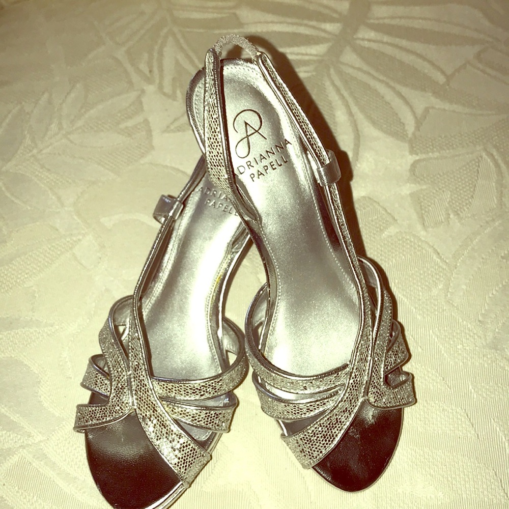 Adrianna Papell Sparkly Silver Shoes - Gem